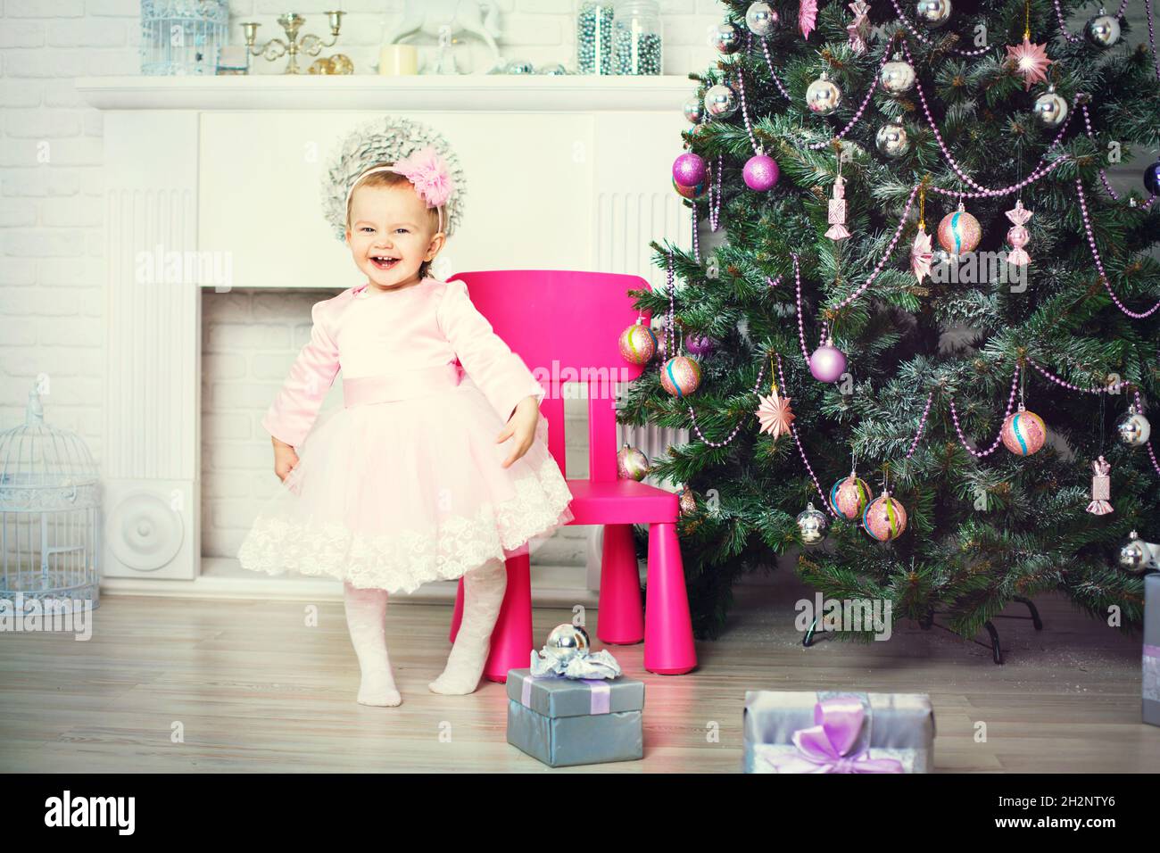 The child is exited and ready to celebrate Christmas Stock Photo - Alamy