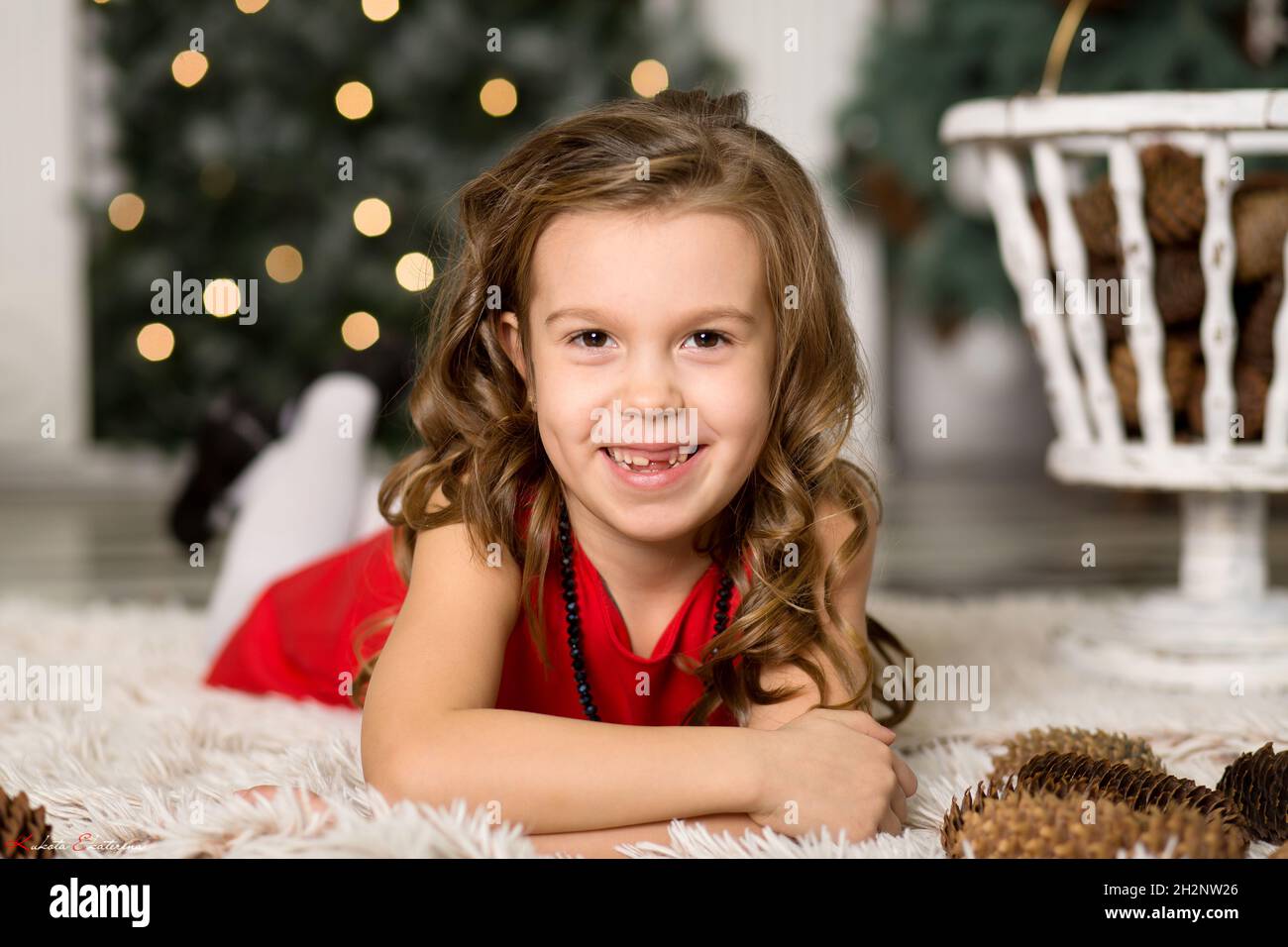 The child is exited and ready to celebrate Christmas Stock Photo - Alamy