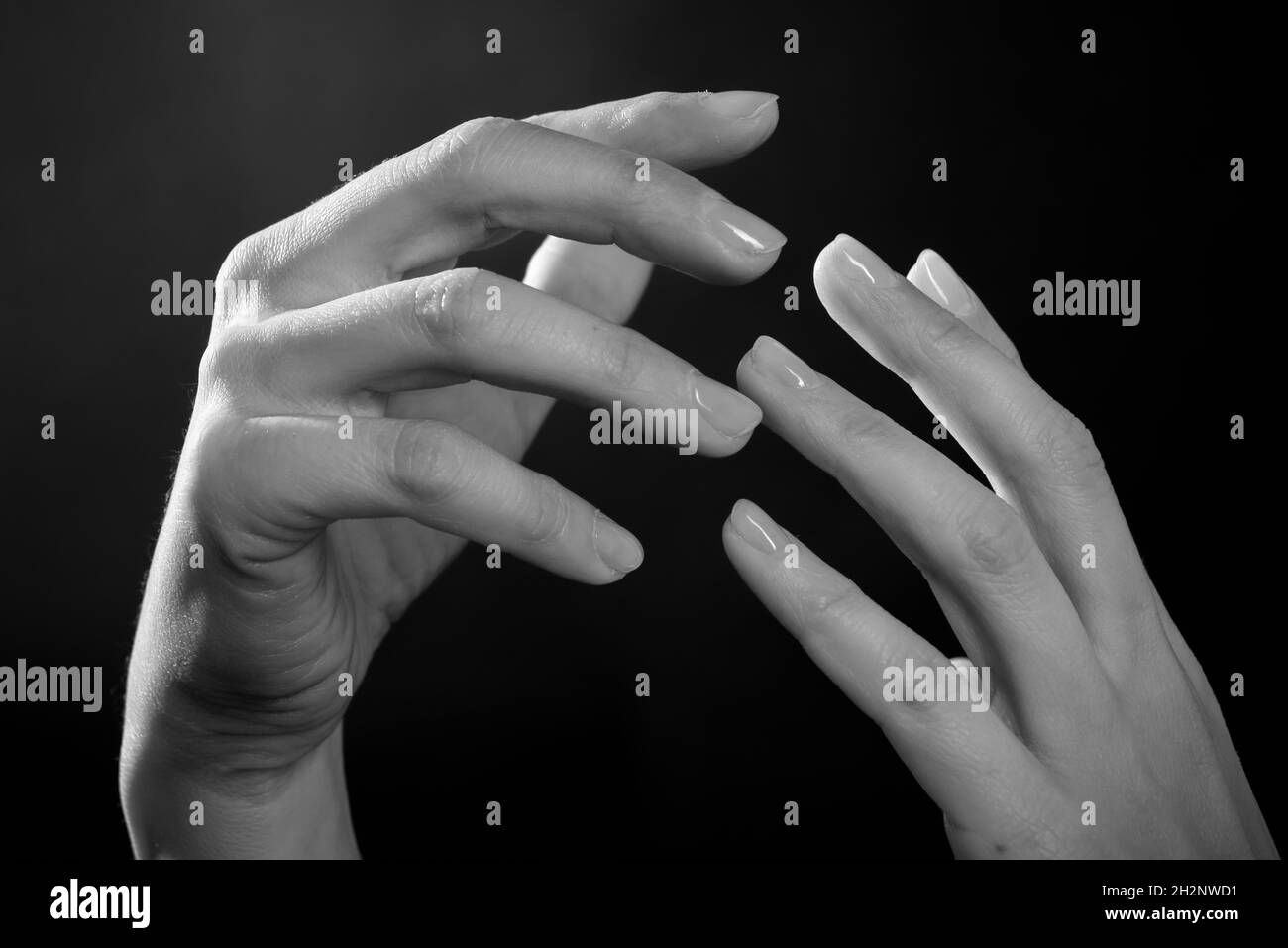 Female palm Black and White Stock Photos & Images - Alamy