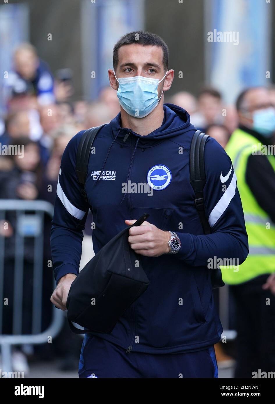 Brighton and Hove Albion's Lewis Dunk arriving before the Premier ...