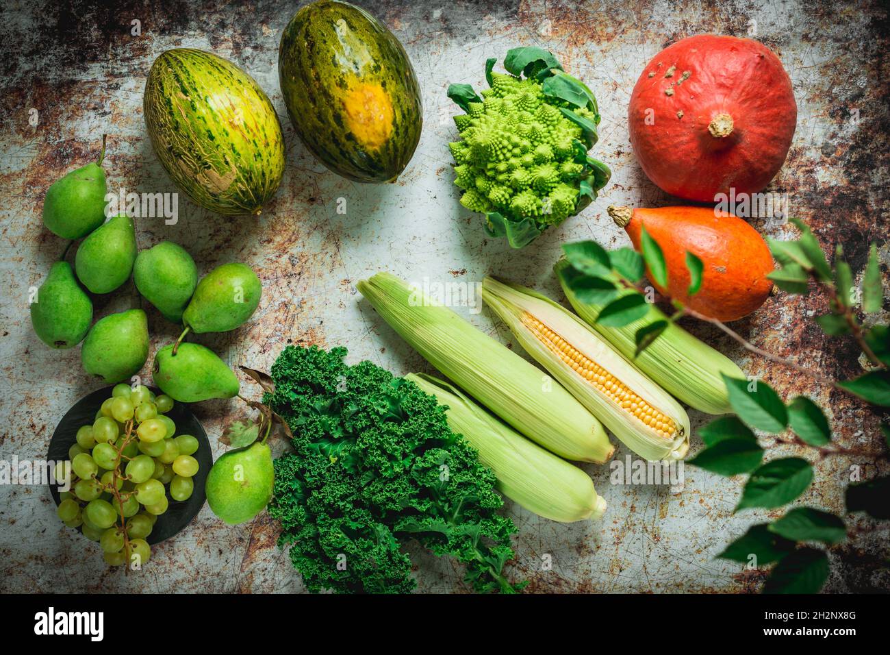 Top view of fresh vegetables Stock Photo - Alamy