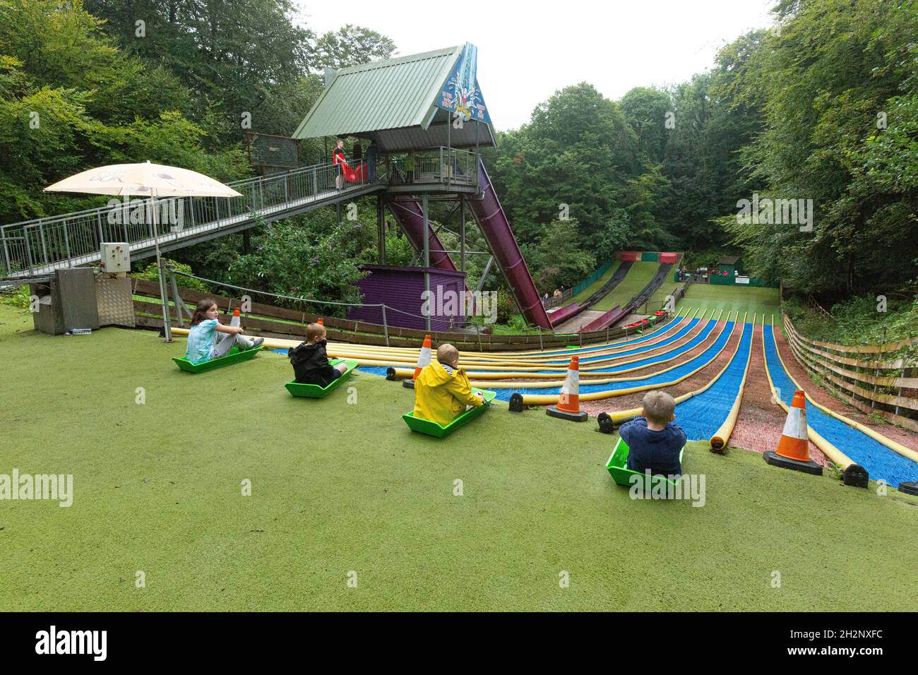 Slides on the arctic area at Woodlands family theme park , Totnes ...
