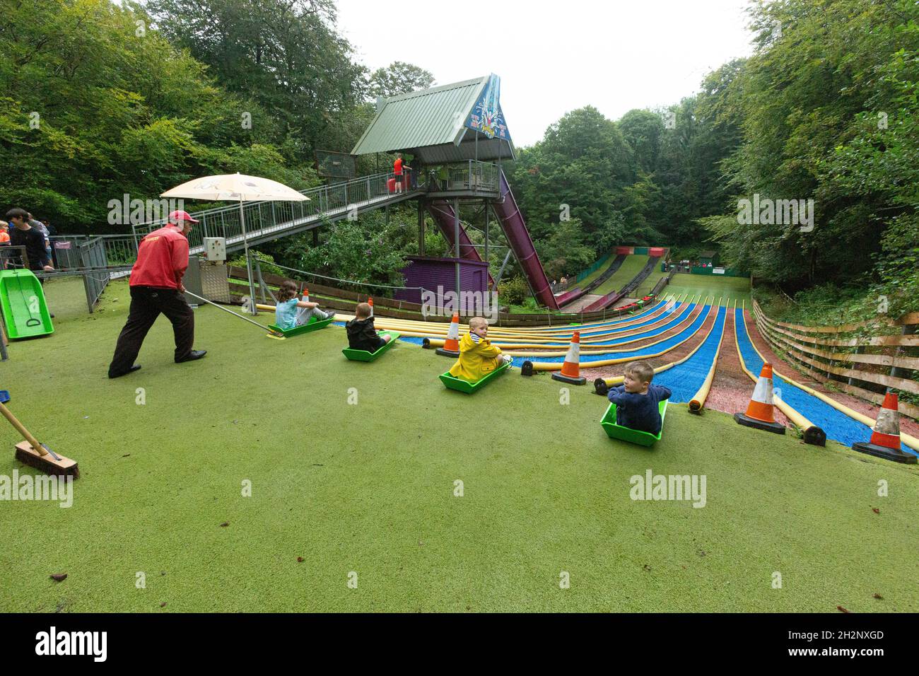 Slides on the arctic area at Woodlands family theme park , Totnes ...