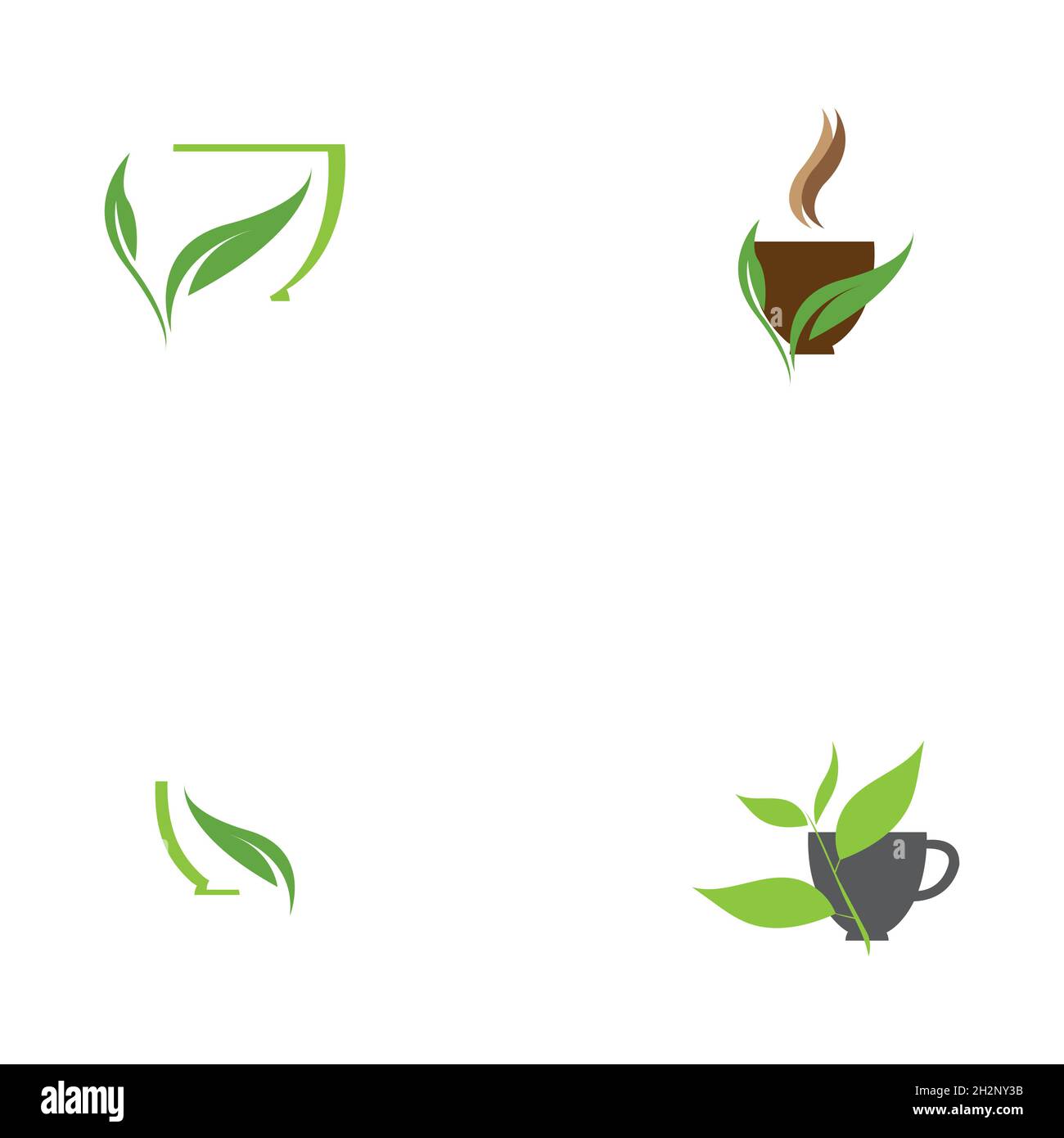 set of Green tea vector logo template Stock Vector Image & Art - Alamy