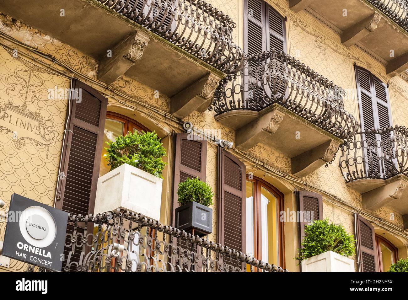 Como, Italy - June 14, 2017: View of Traditional Old Building in Como ...