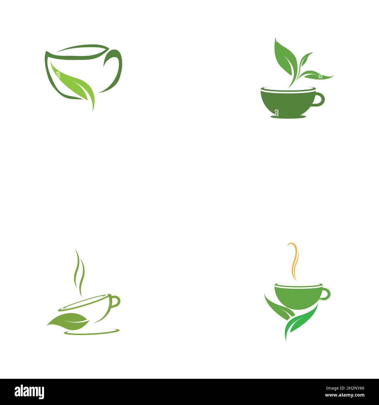 set of Green tea vector logo template Stock Vector Image & Art - Alamy