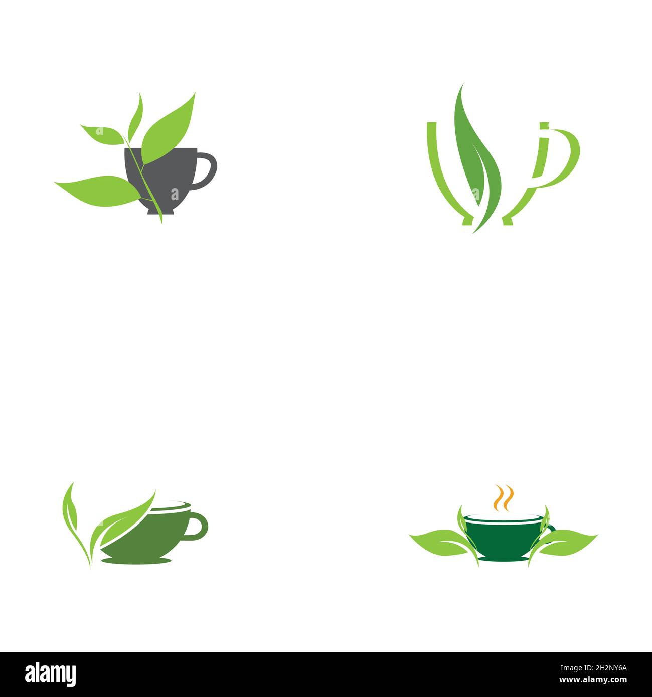 set of Green tea vector logo template Stock Vector Image & Art - Alamy