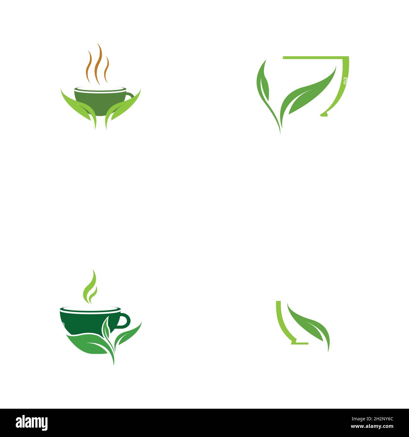 set of Green tea vector logo template Stock Vector Image & Art - Alamy