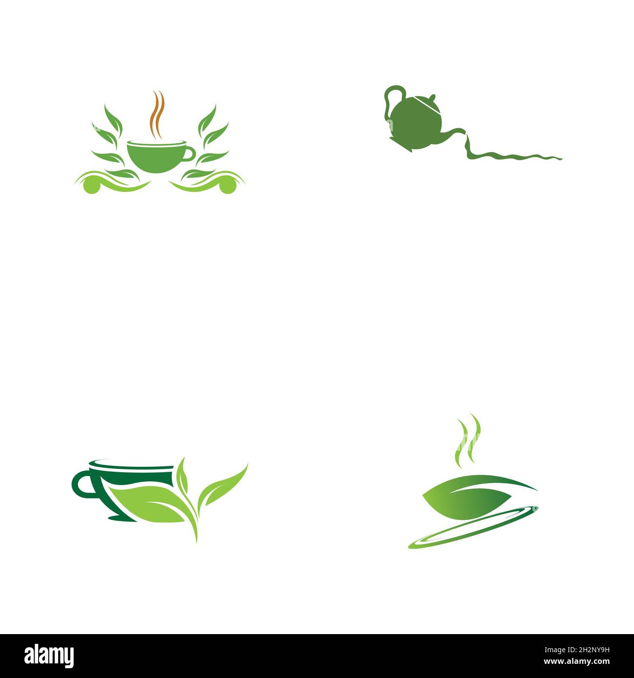 set of Green tea vector logo template Stock Vector Image & Art - Alamy
