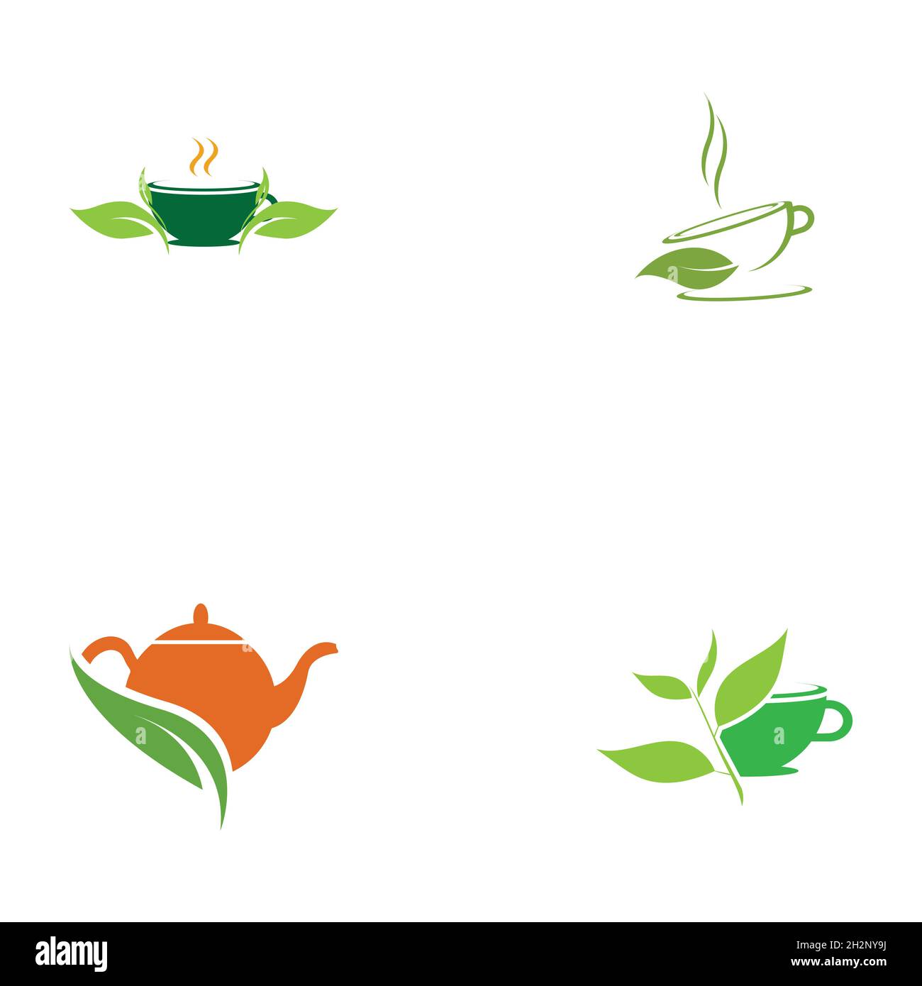 set of Green tea vector logo template Stock Vector Image & Art - Alamy