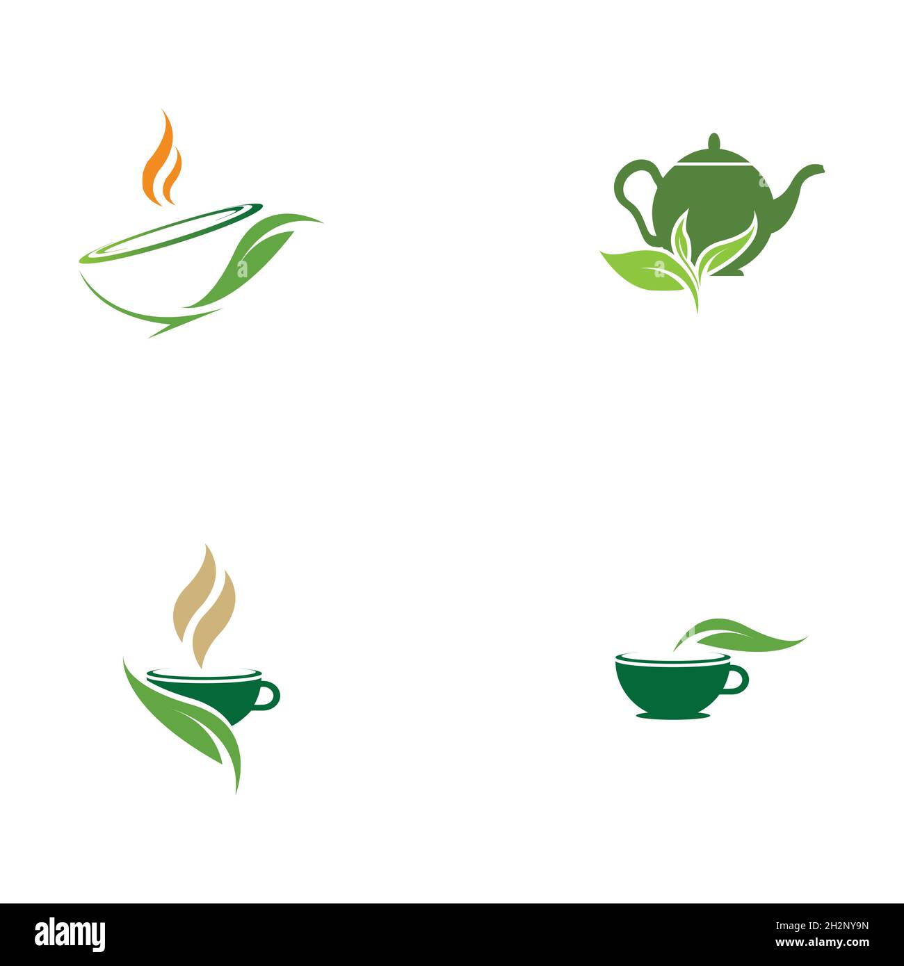 set of Green tea vector logo template Stock Vector Image & Art - Alamy