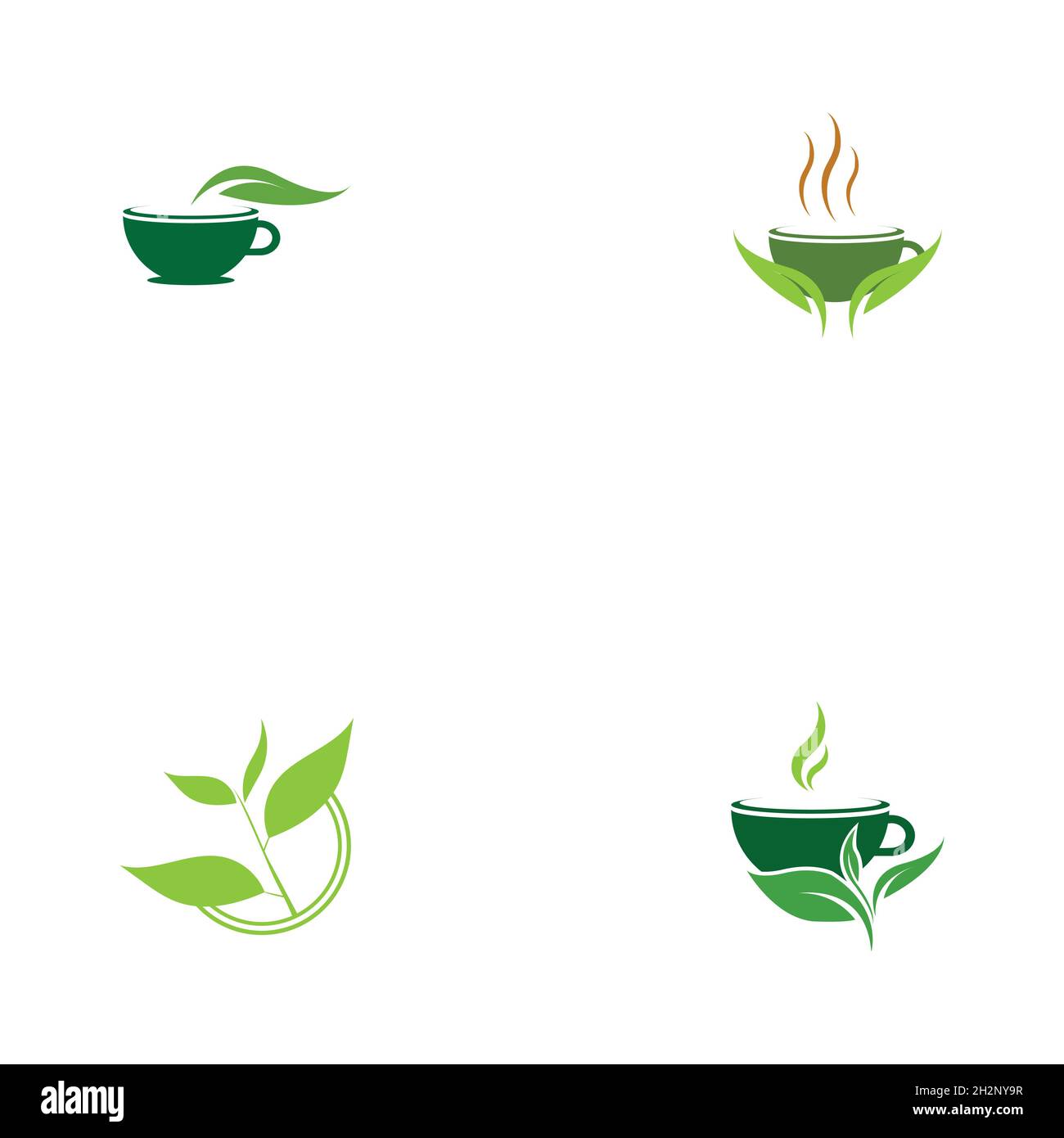 set of Green tea vector logo template Stock Vector Image & Art - Alamy