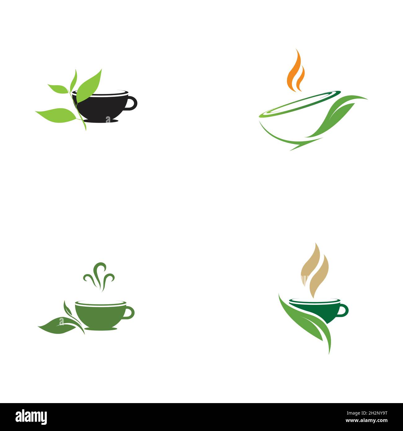 set of Green tea vector logo template Stock Vector Image & Art - Alamy