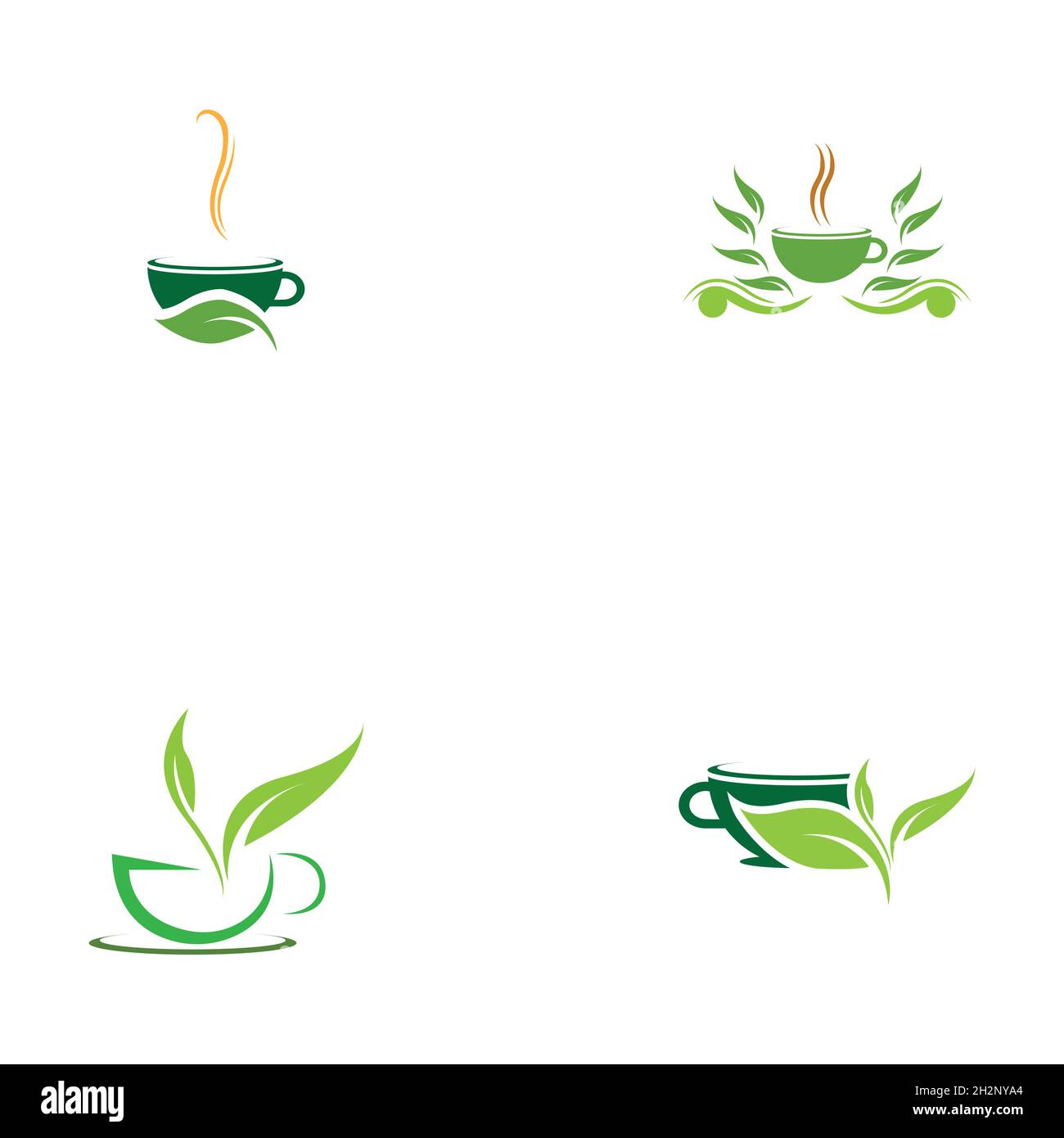 set of Green tea vector logo template Stock Vector Image & Art - Alamy