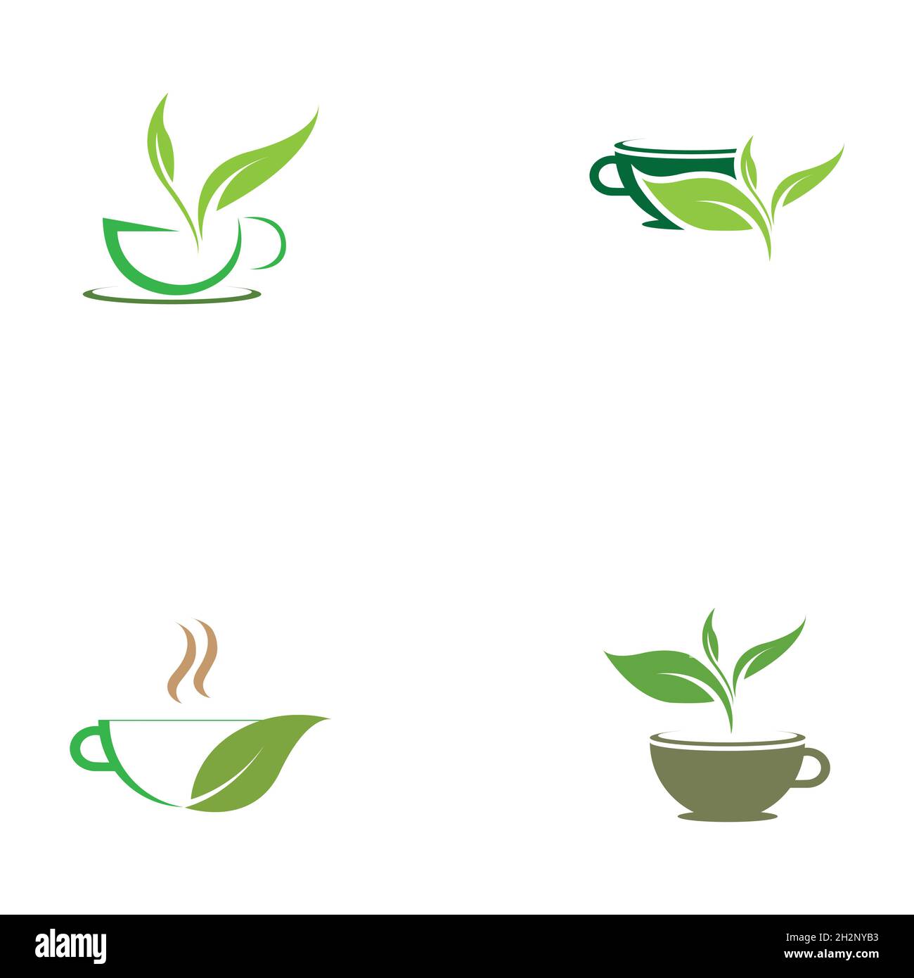 set of Green tea vector logo template Stock Vector Image & Art - Alamy
