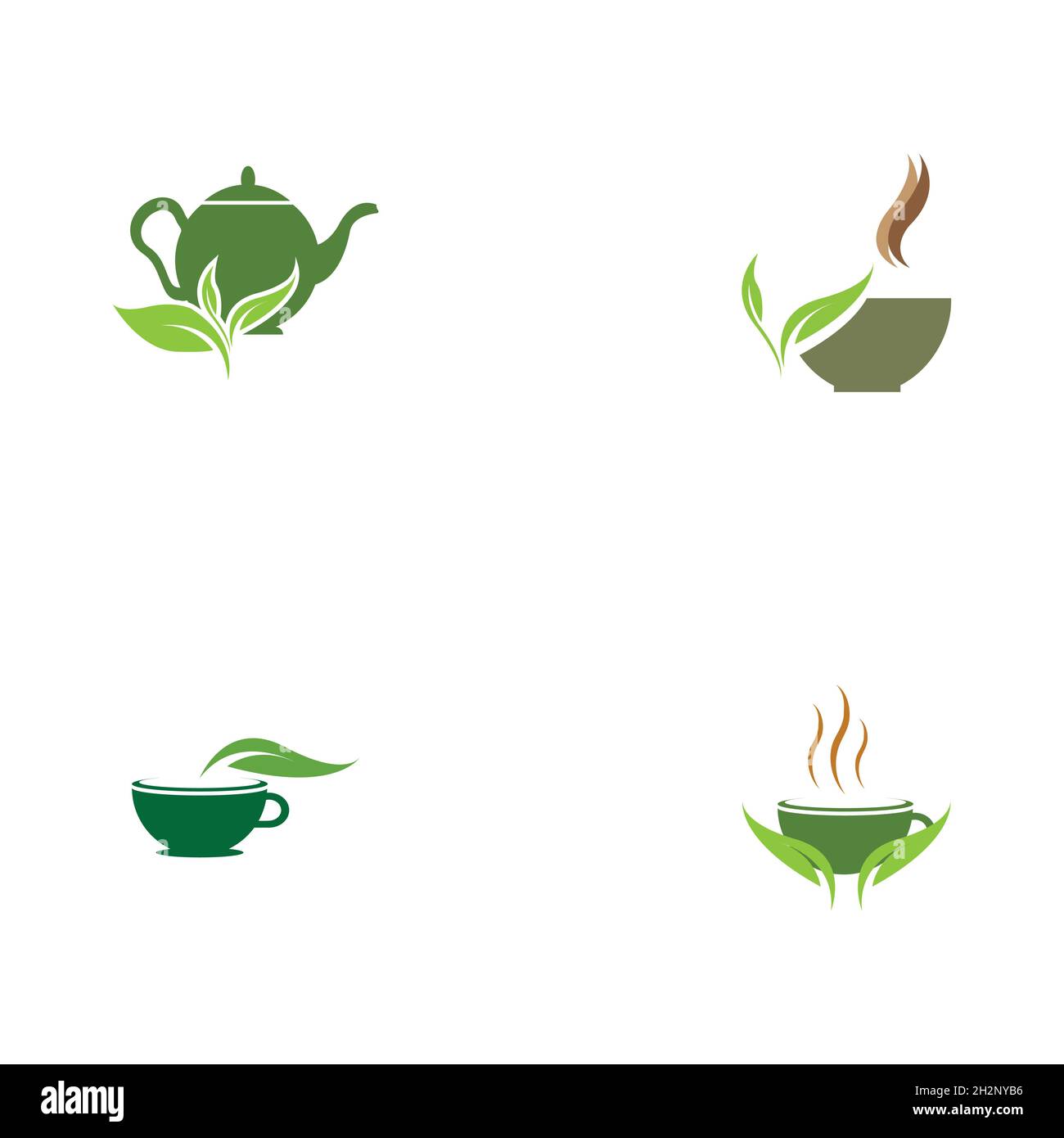 set of Green tea vector logo template Stock Vector Image & Art - Alamy