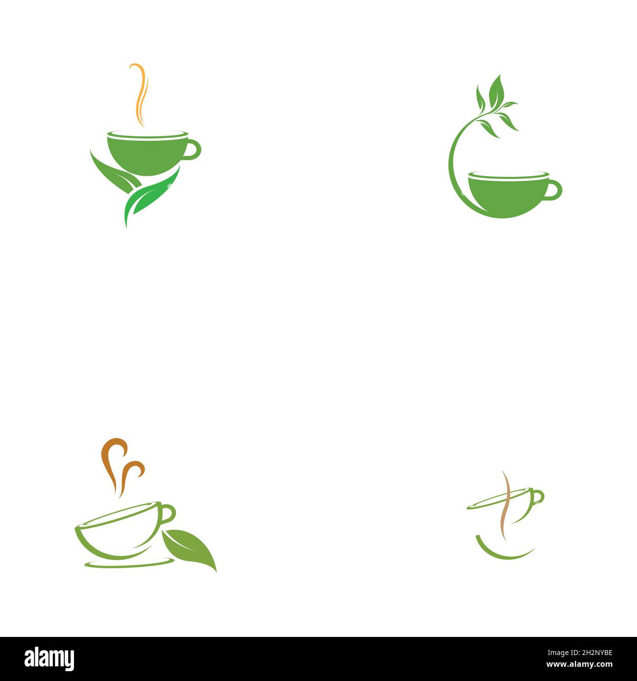 set of Green tea vector logo template Stock Vector Image & Art - Alamy