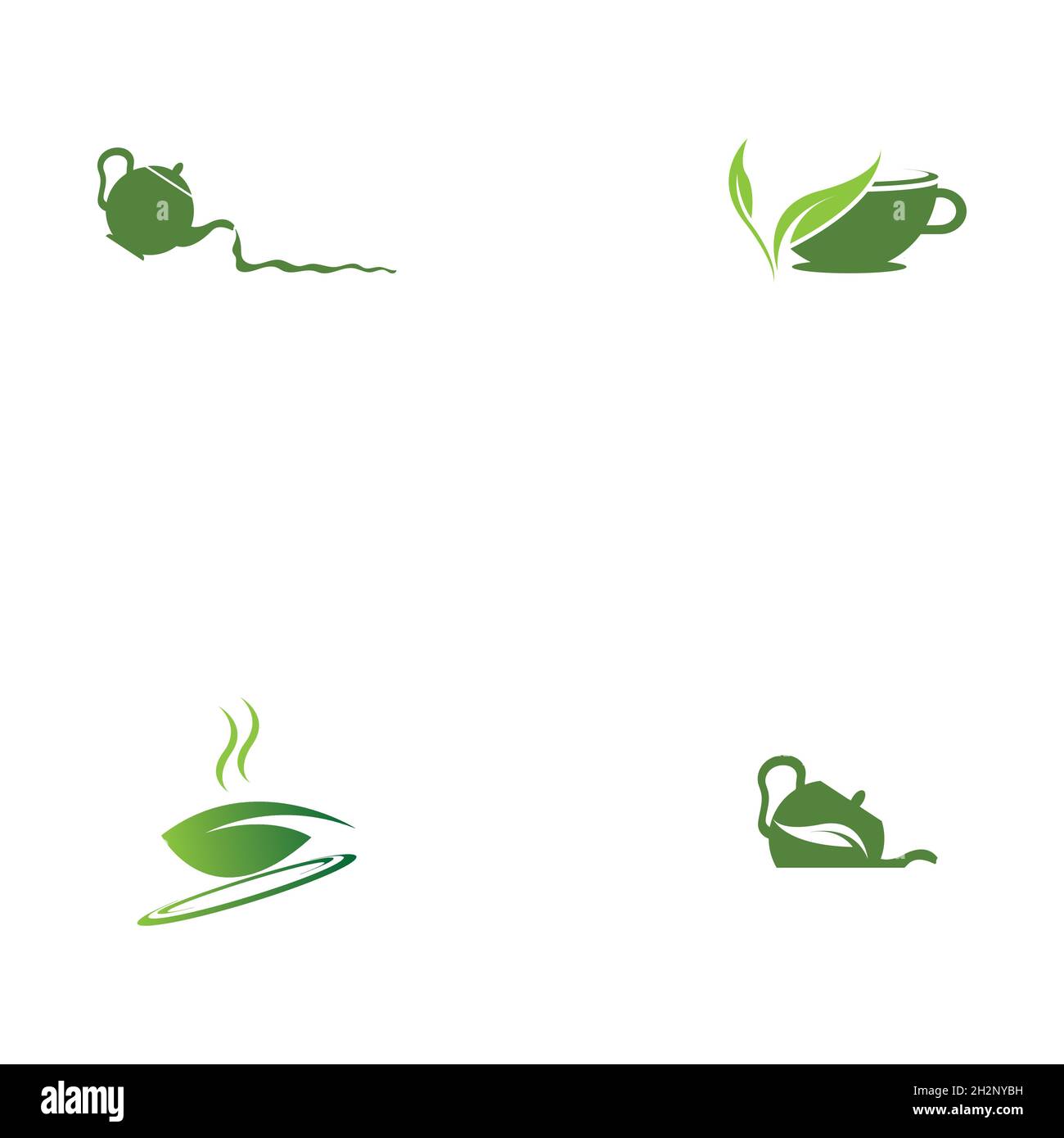 set of Green tea vector logo template Stock Vector Image & Art - Alamy