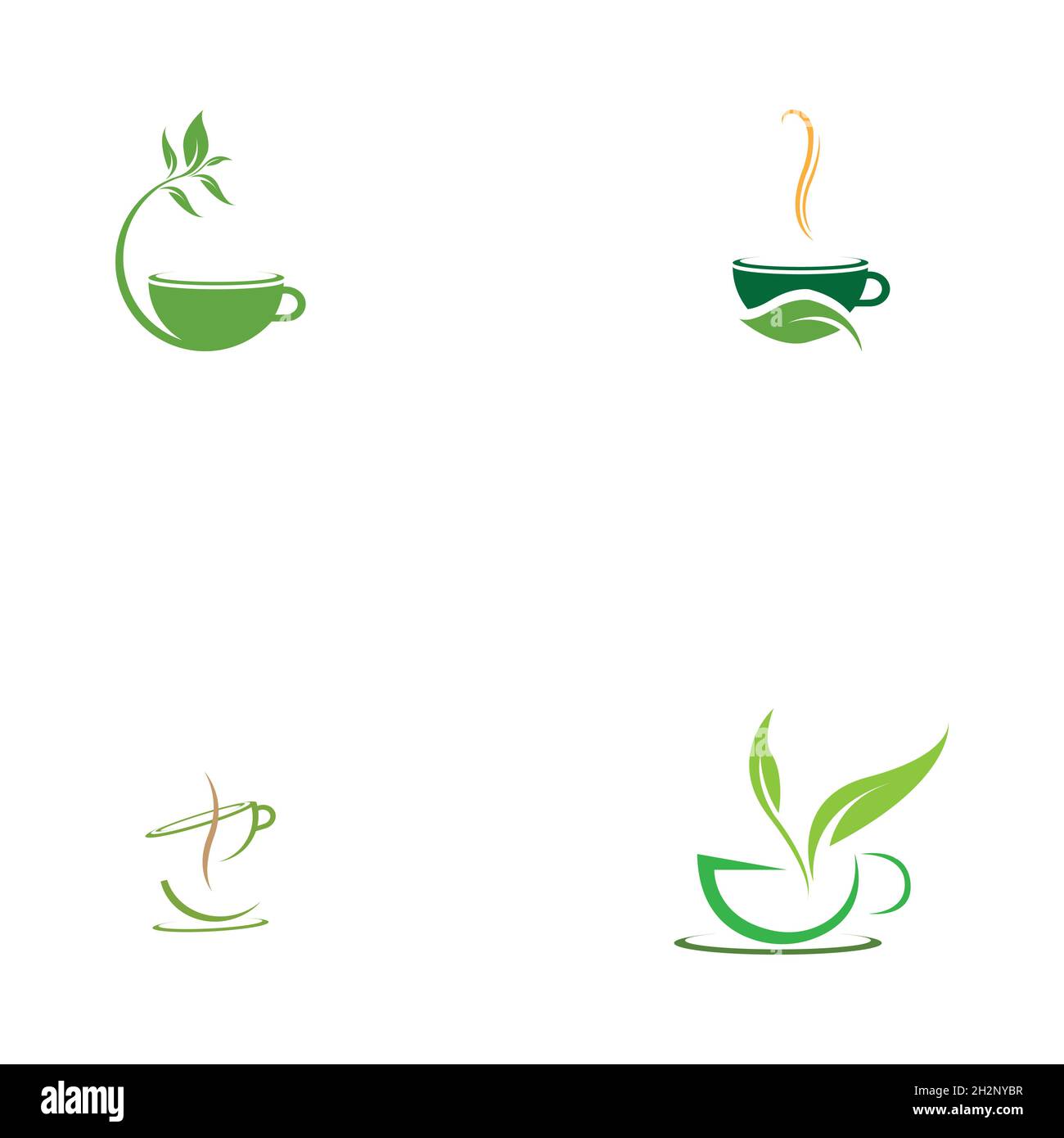 set of Green tea vector logo template Stock Vector Image & Art - Alamy