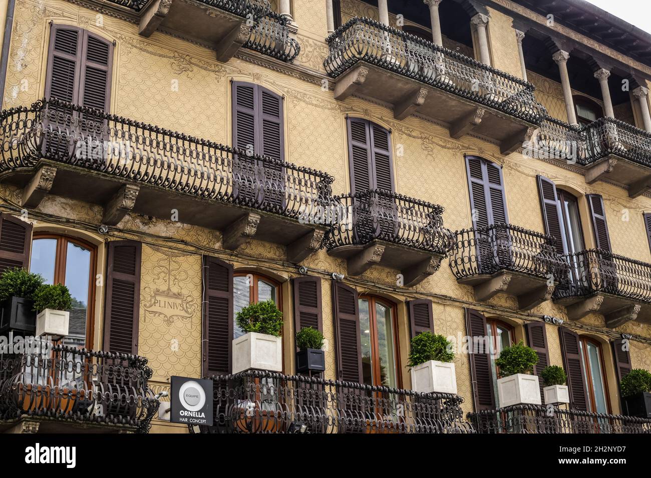 Como, Italy - June 15, 2017: View of Traditional Old Building in Como ...