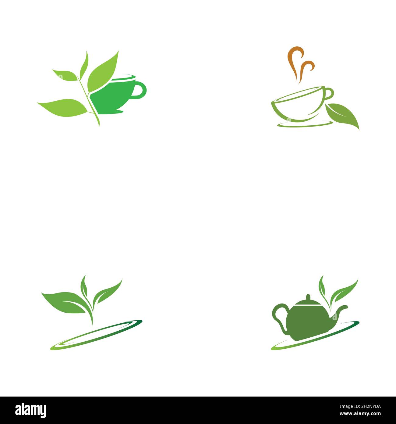 set of Green tea vector logo template Stock Vector Image & Art - Alamy