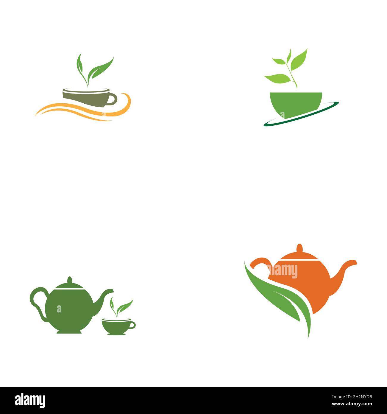 set of Green tea vector logo template Stock Vector Image & Art - Alamy