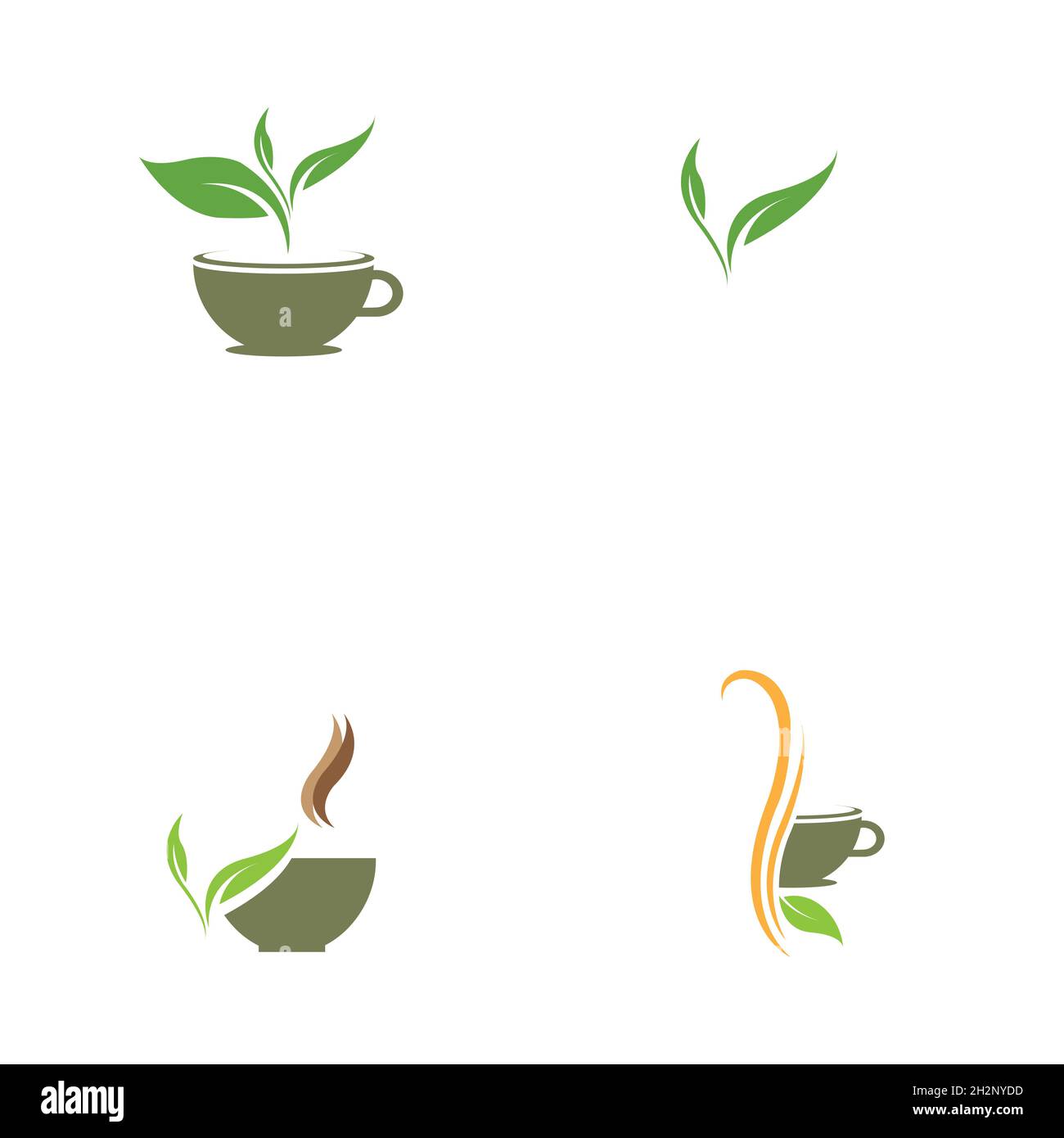 set of Green tea vector logo template Stock Vector Image & Art - Alamy