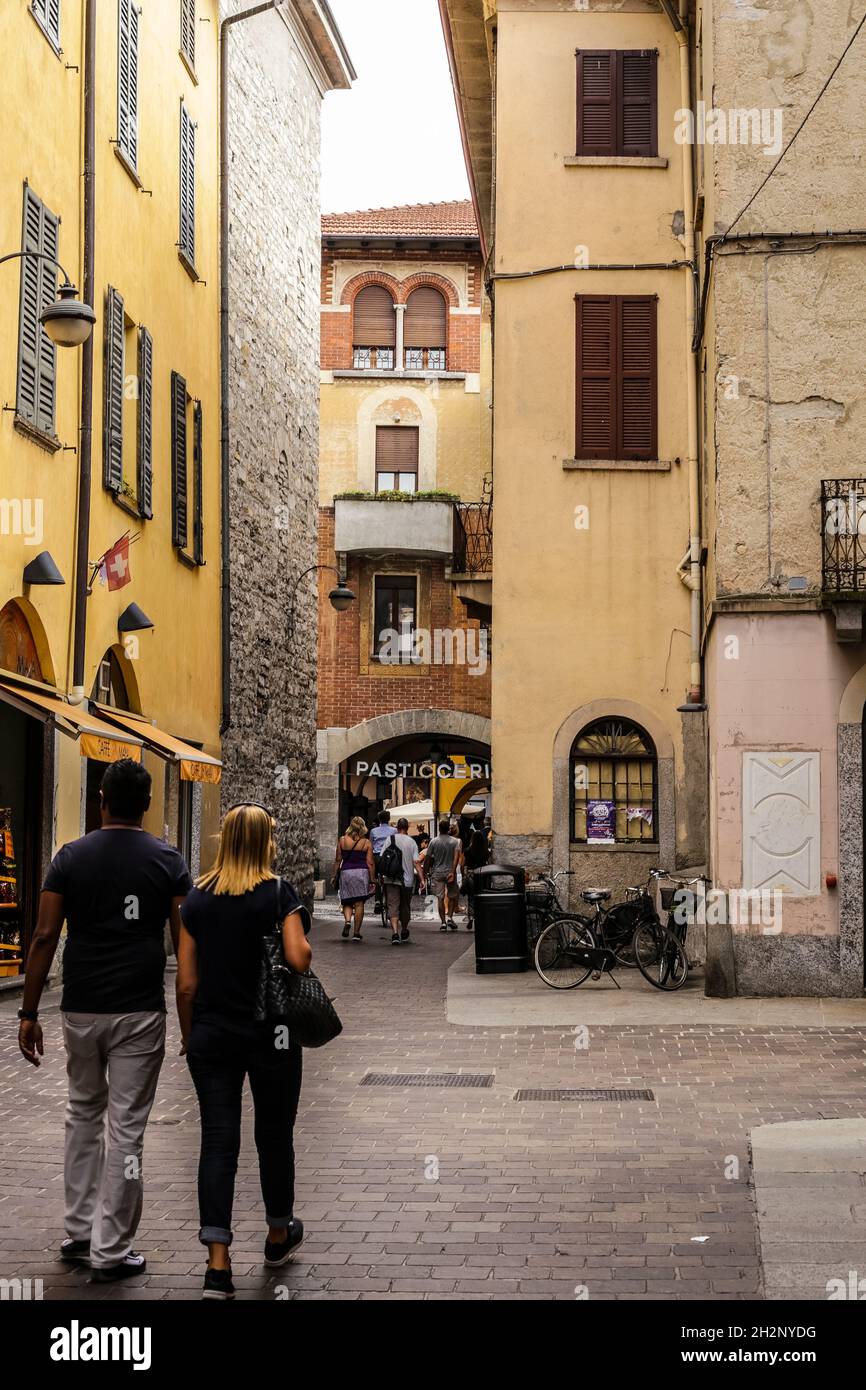 Como, Italy - June 15, 2017: View of People Walking in Como City Center ...