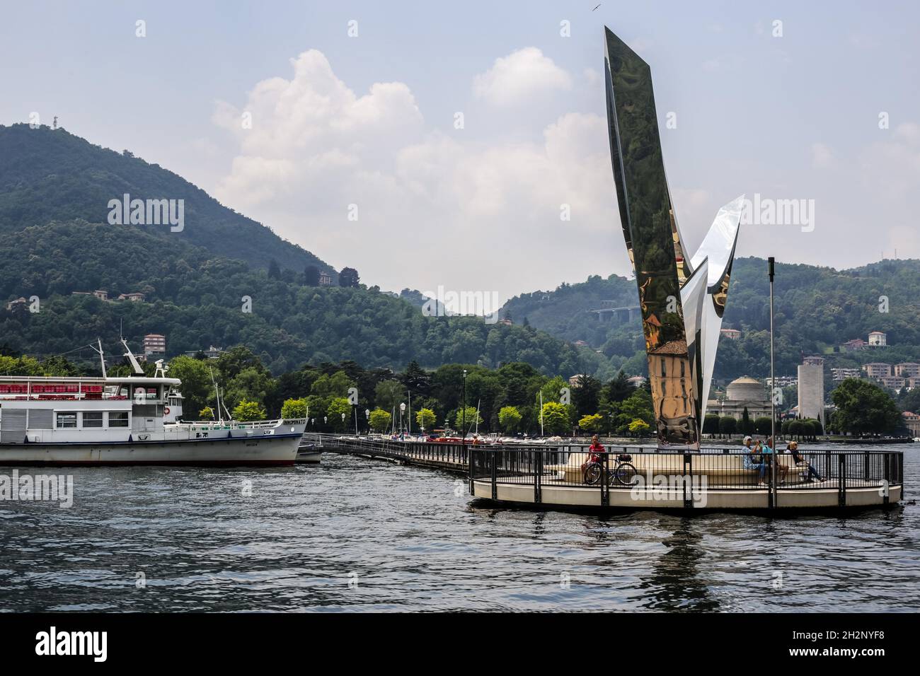 Como, Italy - June 15, 2017: The Life Electric Monument on Lake Como ...