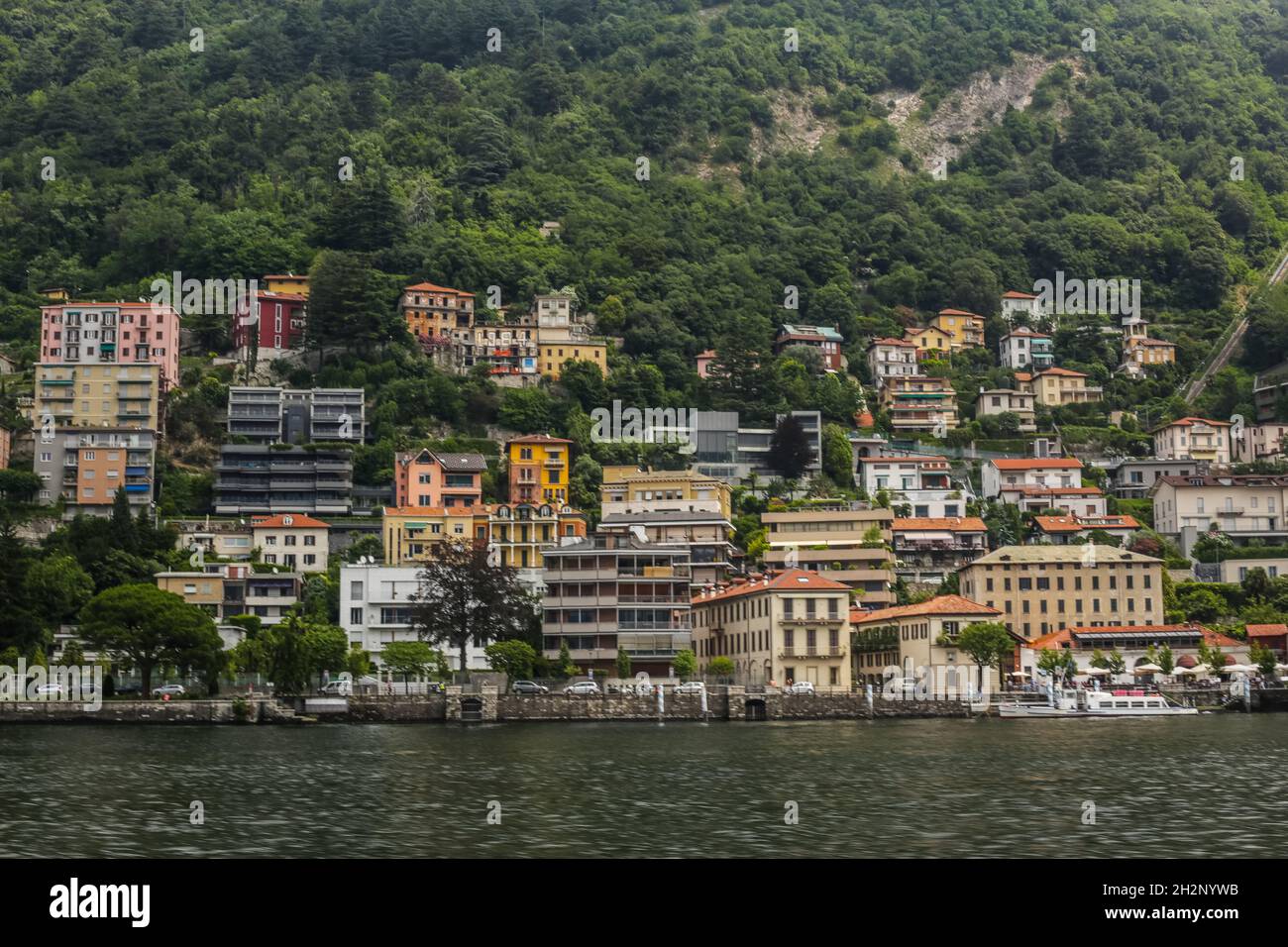 Como, Italy - June 15, 2017: View of Traditional Colorful Buildings in ...