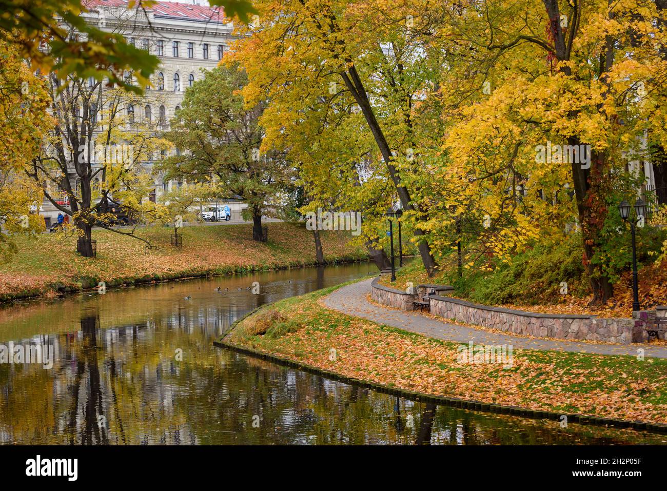 RIGA, LATVIA. 13th October 2021. Autumn in park Stock Photo - Alamy