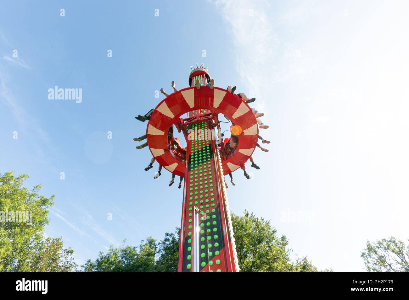 Vertigo ride at Woodlands family theme park, Totnes, Devon, England ...