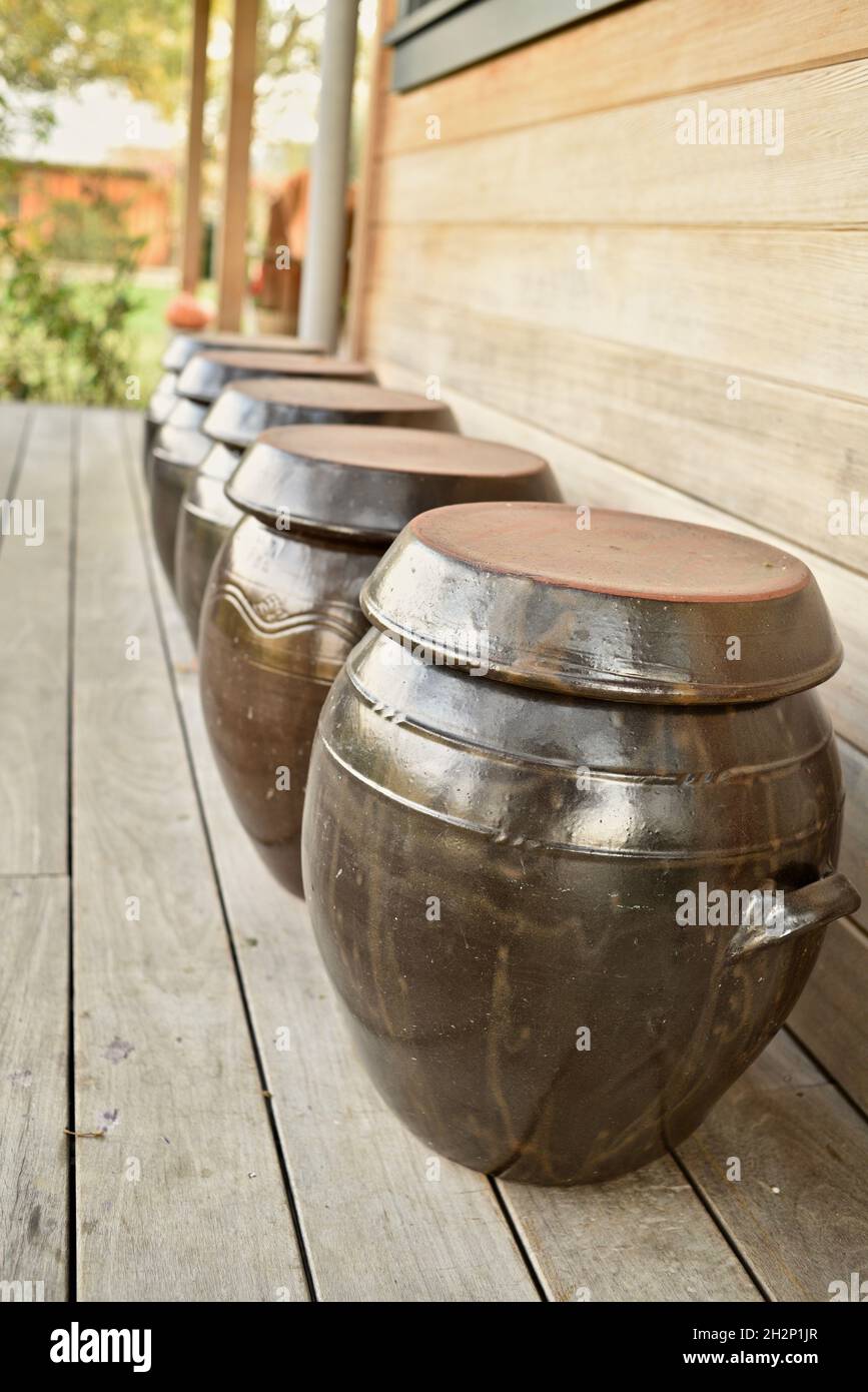 Traditional Korean clay pot crock for fermenting kimchi, pickles ...