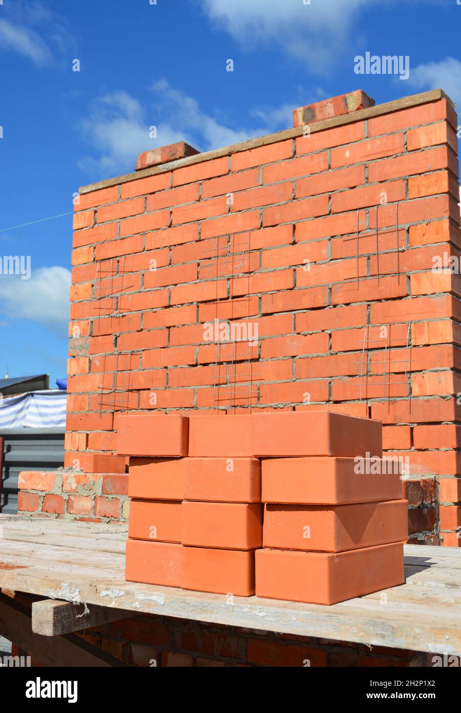 Concept Brick Laying with Brick Wall. Bricklaying Brick Wall House ...