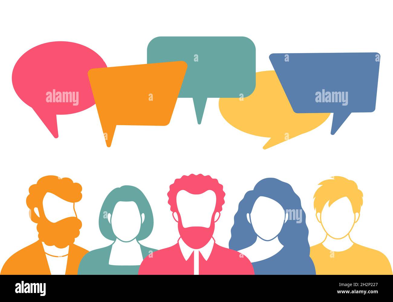 People avatars with speech bubbles. Men and woman communication ...