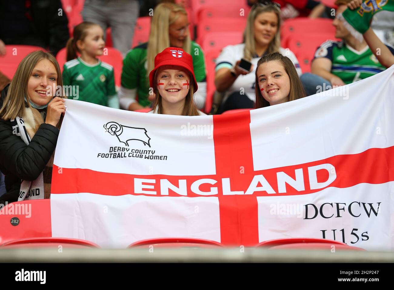 London, England, Oct 23rd 2021: Young England fans during the FIFA ...