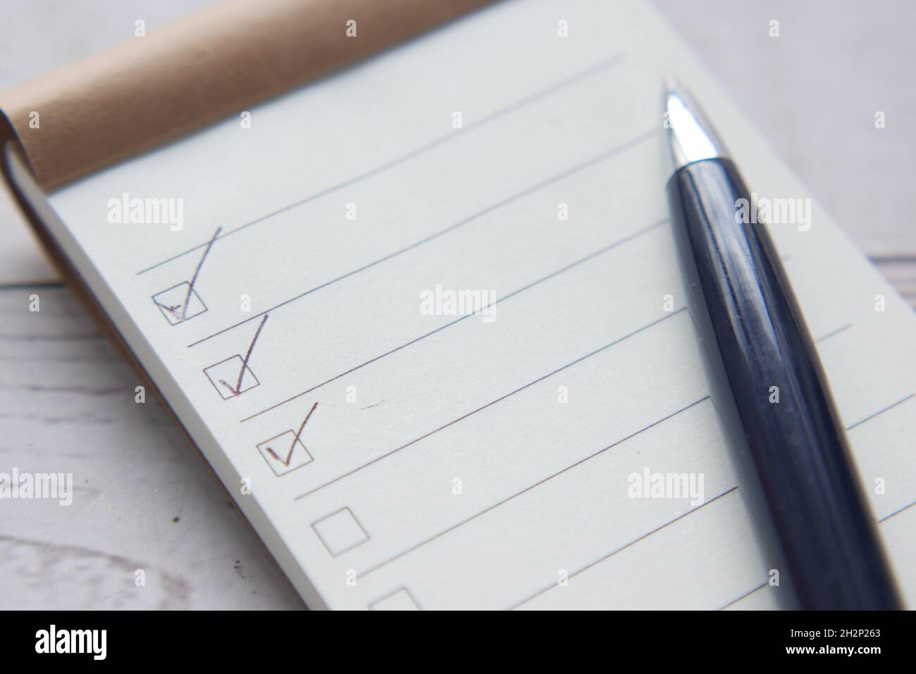 Completed items with checkboxes on a white background. Place for your ...