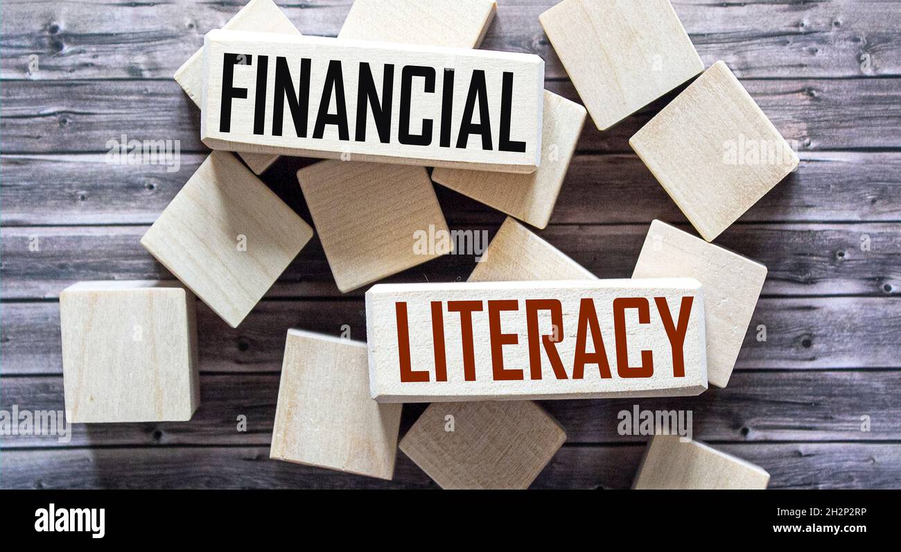 Financial literacy is written on wooden blocks. Education concept Stock ... Financial literacy is written on wooden blocks. Education concept Stock ...