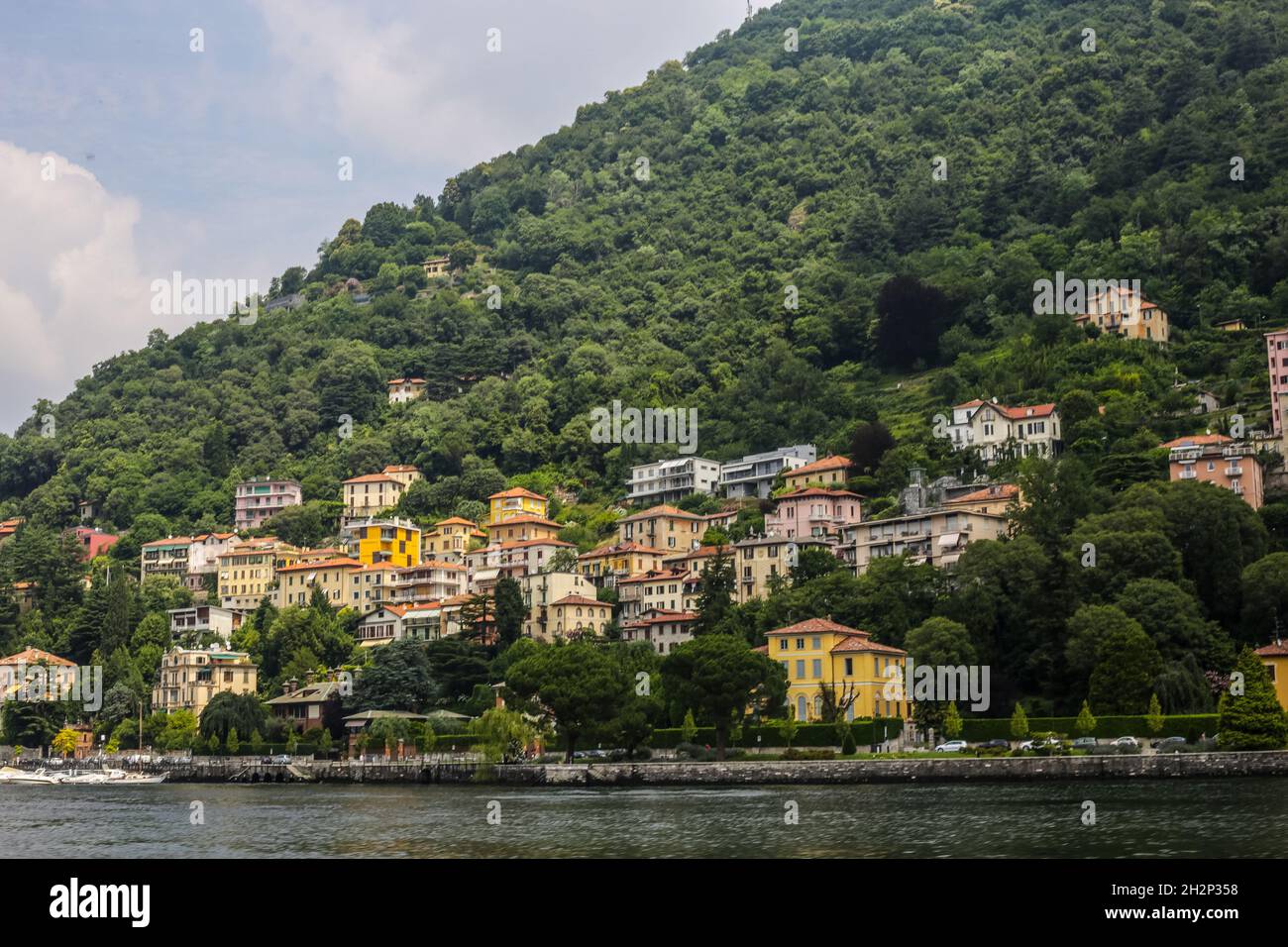 Como, Italy - June 15, 2017: View of Traditional Colorful Buildings and ...