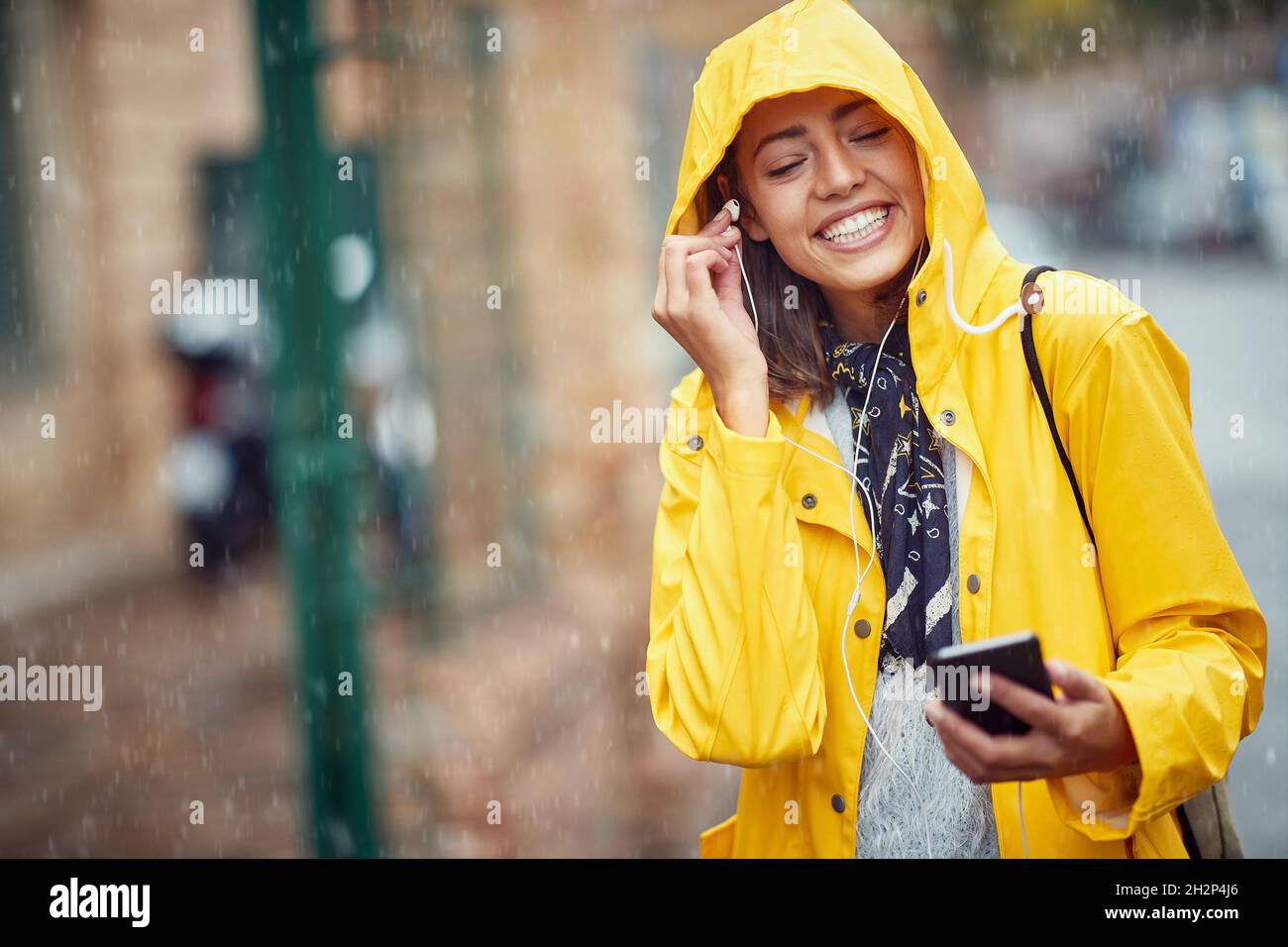 Female enjoying rain hi-res stock photography and images - Alamy