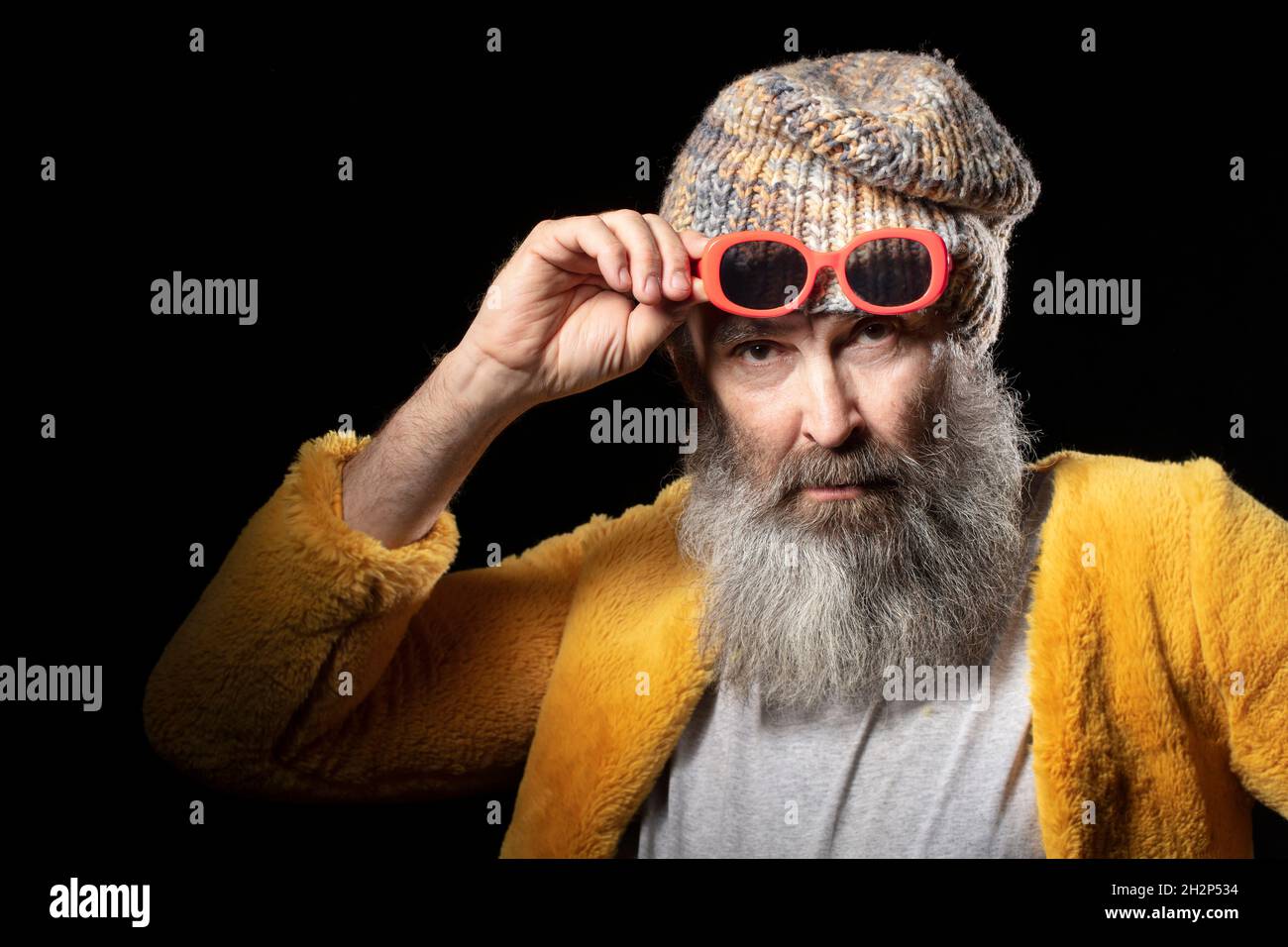 Cool old man bright background hi-res stock photography and images - Alamy