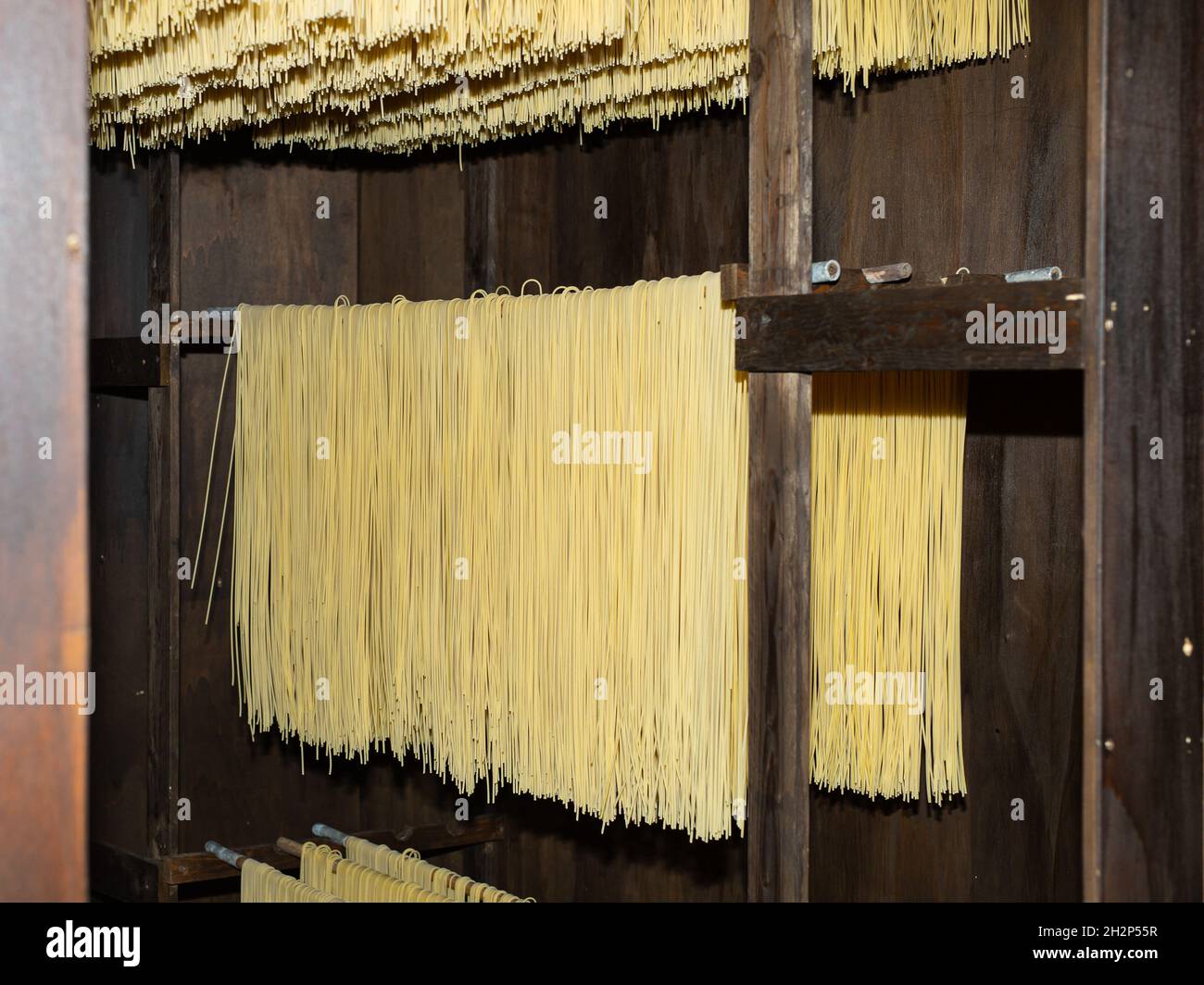 Vintage Wooden Pasta Production Plant, Italian Spaghetti Stock Photo ...