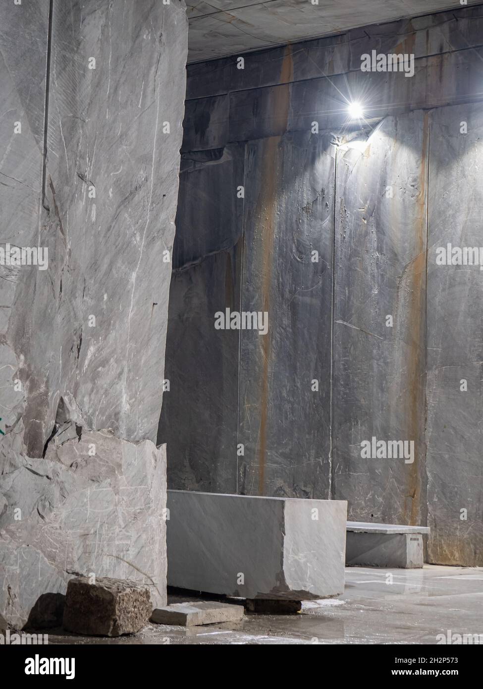 Marble Quarry inside the Mountain in Carrara, Tuscany - Italy Stock ...