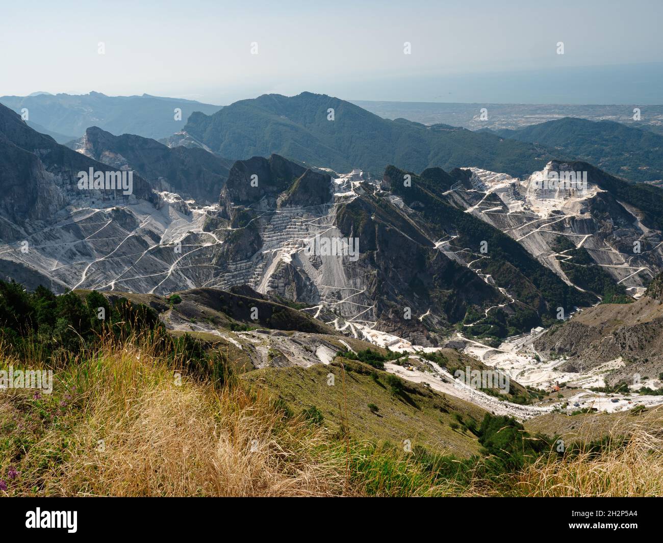 View of the Carrara Marble Quarries and the Transport Trails carved ...