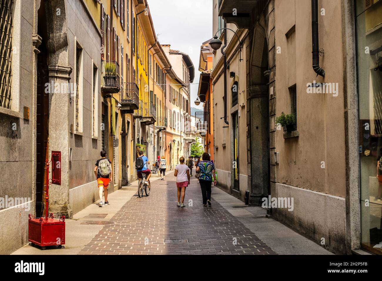 Como, Italy - June 15, 2017: View of People Walking in Como City Center ...