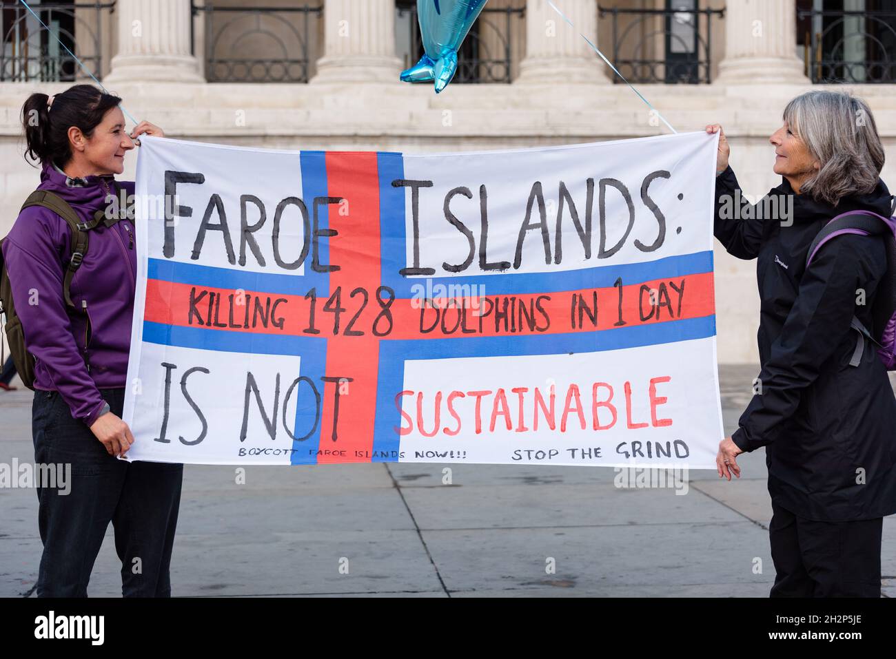 London, UK. 16 October 2021. Animal rights activists protest in ...