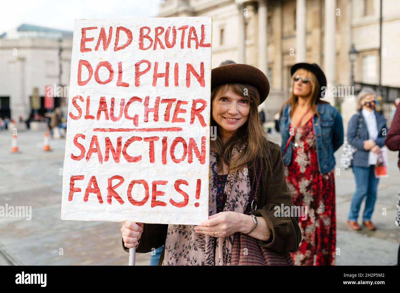 London, UK. 16 October 2021. Animal rights activists protest in ...