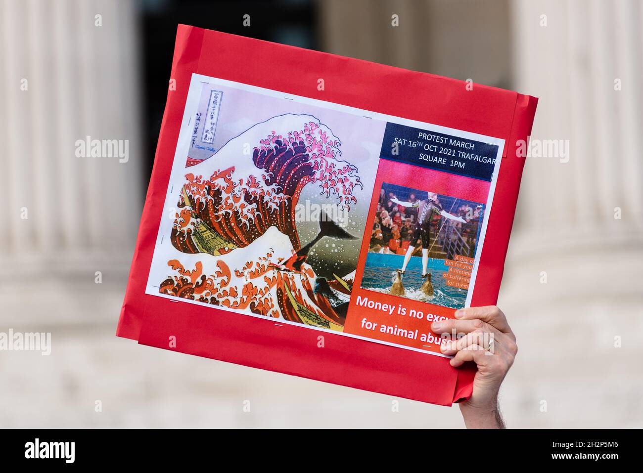 London, UK. 16 October 2021. Animal rights activists protest in ...
