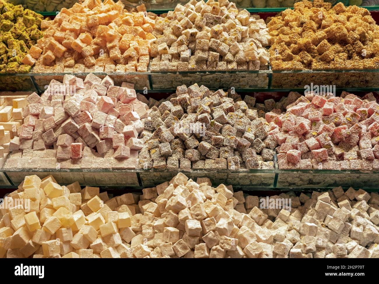 Traditional turkish delights sweets at the Egyptian Bazaar and the ...