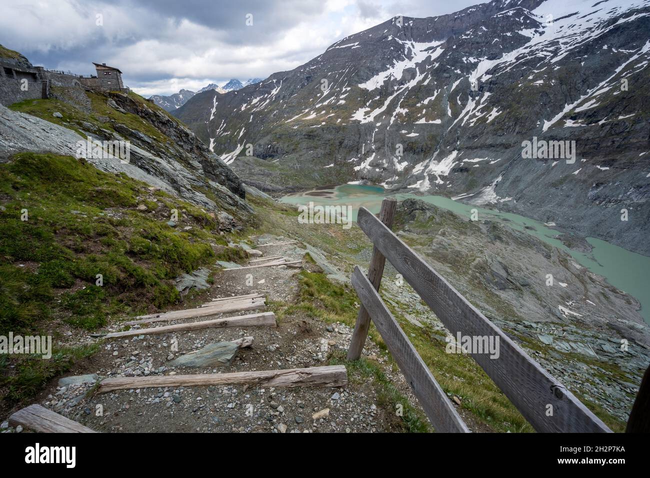 Hiking trail to Grossglockner mountain glacier. Austria. Summer Stock ...